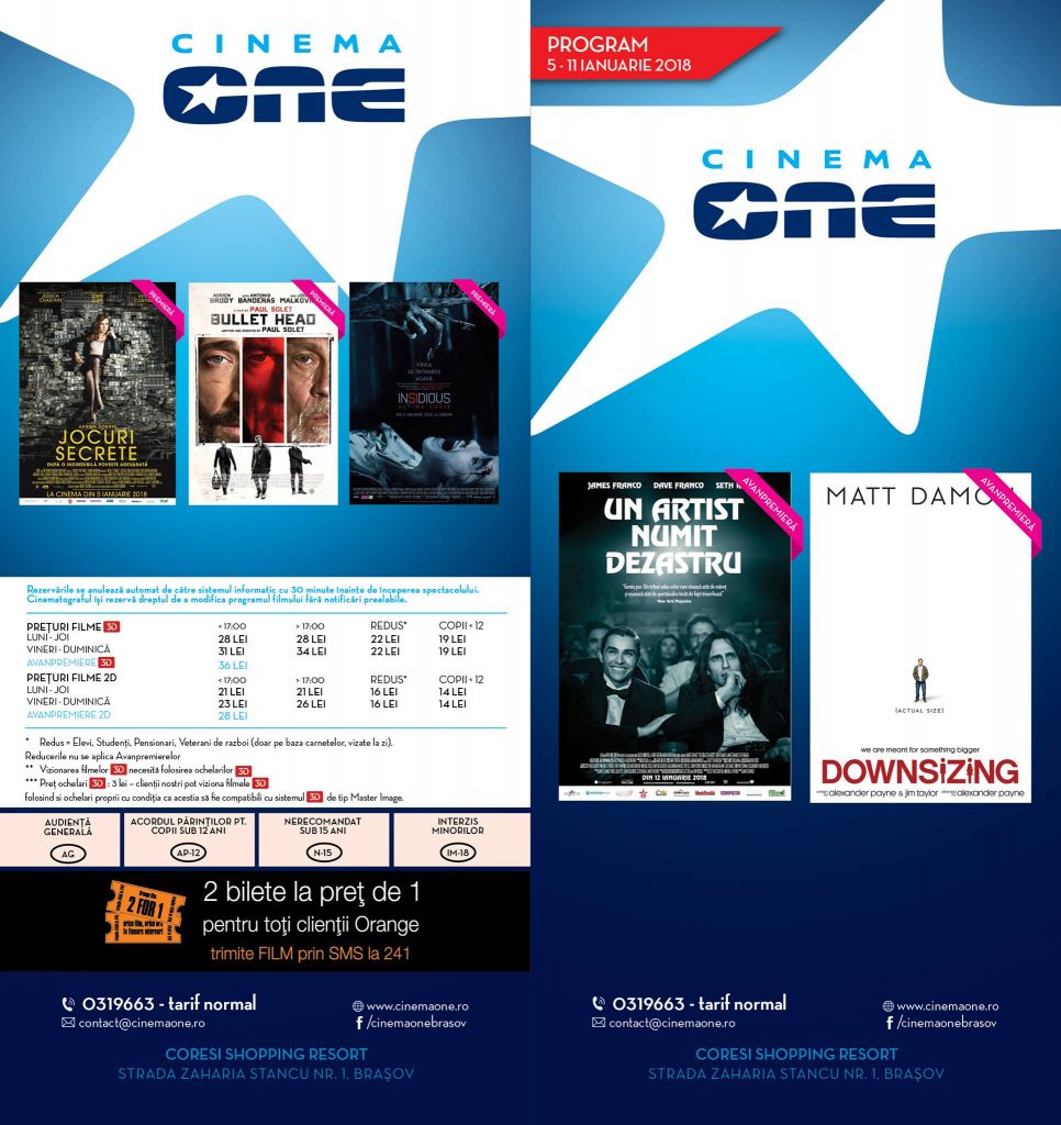 Ce filme puteți viziona la Cinema One în perioada 05 - 11 ianuarie 2018 ...